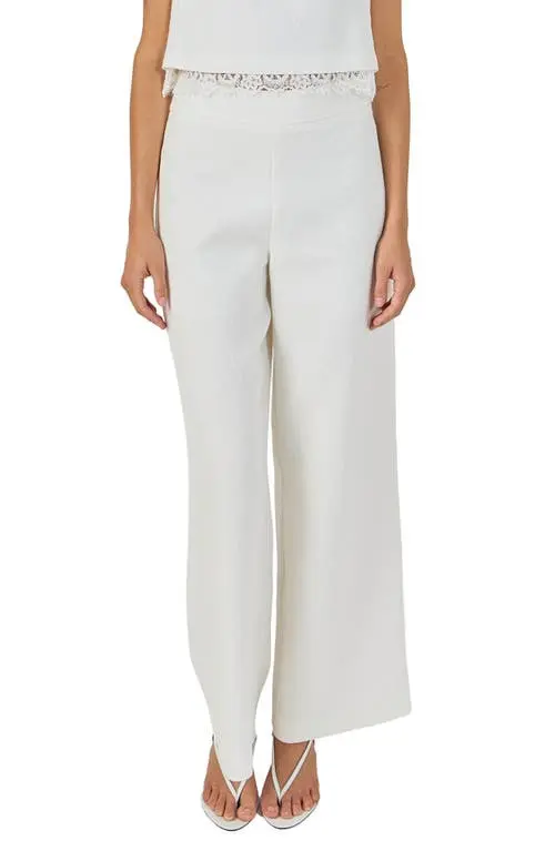 Endless Rose High Waist Wide Leg Pants - White