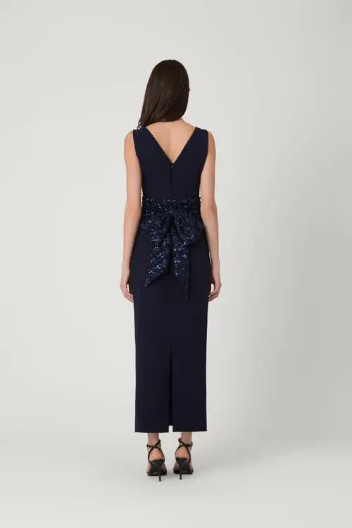 Shoshanna Midnight Diamond Sequin Mesh Sia Gown