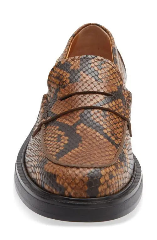TOD'S Python Embossed Penny Loafer