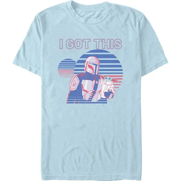 STAR WARS: THE MANDALORIAN I Got This Duo Short Sleeve Graphic T-shirt - Light Blue