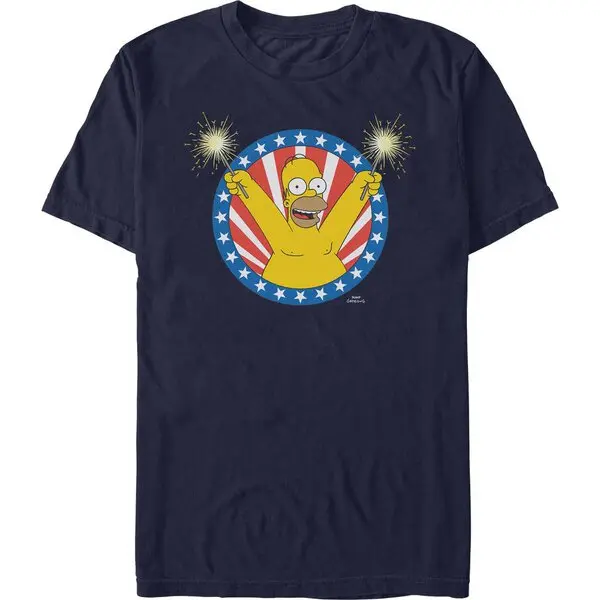 THE SIMPSONS Festive Homer Portrait Graphic T-shirt