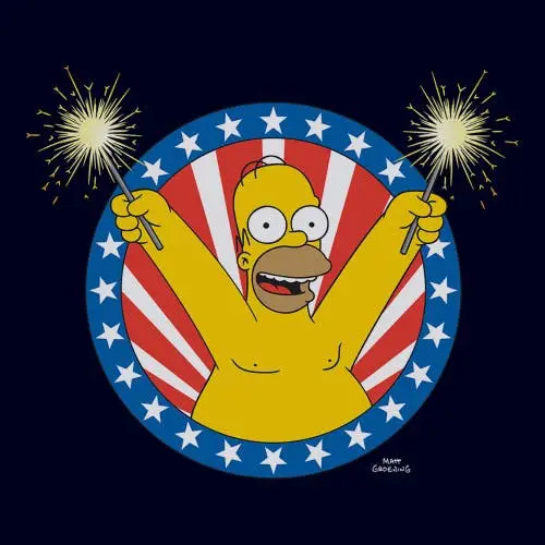 THE SIMPSONS Festive Homer Portrait Graphic T-shirt