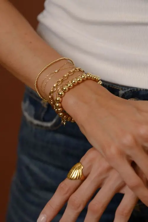 BEADS BY TARA Double Chain Diamond Bracelet