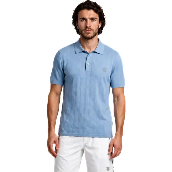 K-Swiss Drift Active Short Sleeve Seamless Polo - Blue Fog