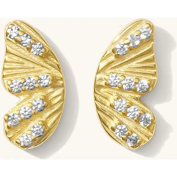 BEADS BY TARA Mariposa Stud Earrings - Gold