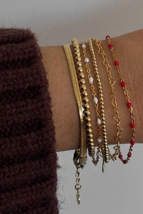 BEADS BY TARA 14k Fill Heart Link Bracelet