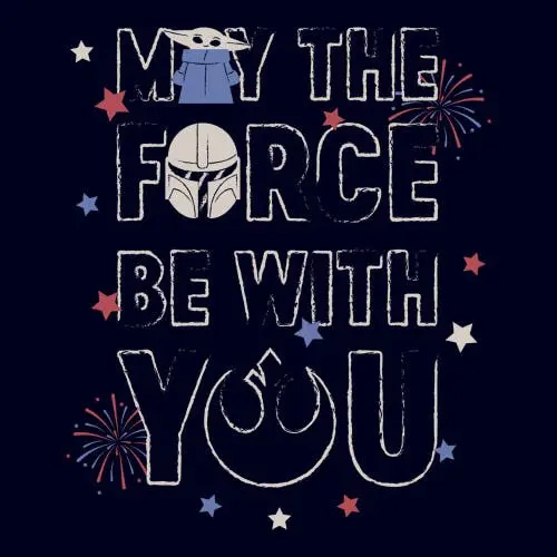 STAR WARS: THE MANDALORIAN Star Wars The Mandalorian May The Force And Fireworks T Shirt