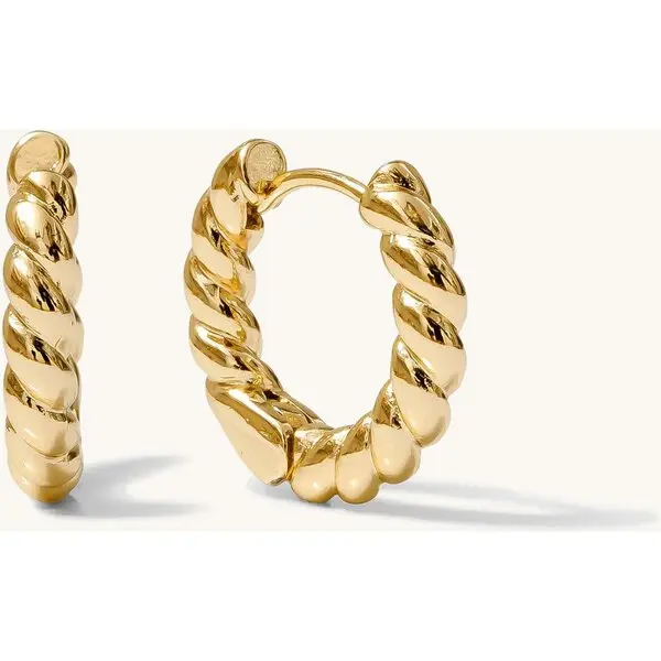 BEADS BY TARA Vermeil Twisted Hoop Earrings - Gold