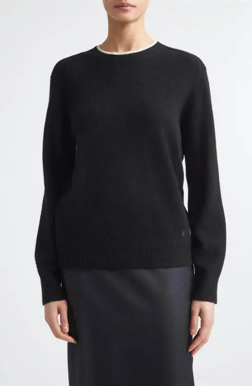 Loulou De Saison Otis Cashmere Sweater - Black/ivory