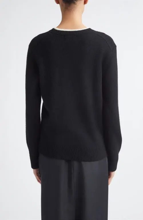 Loulou De Saison Otis Cashmere Sweater - Black/ivory