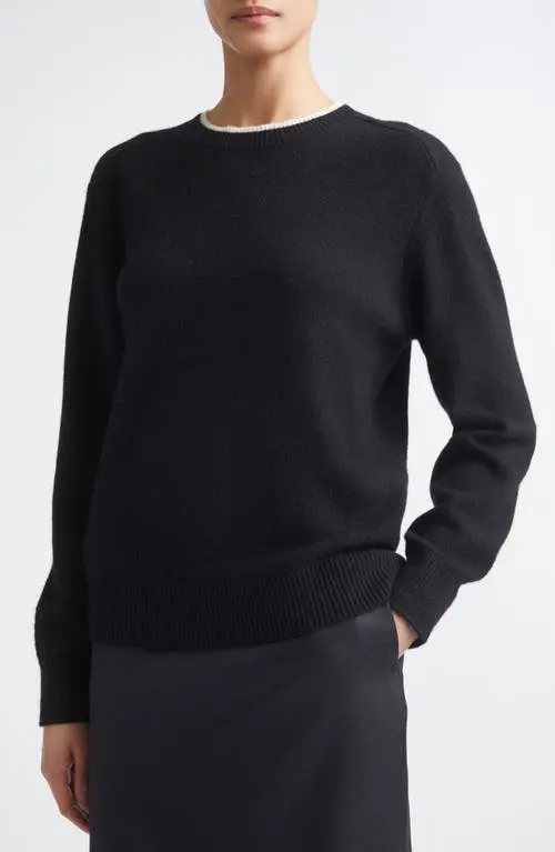Loulou De Saison Otis Cashmere Sweater - Black/ivory