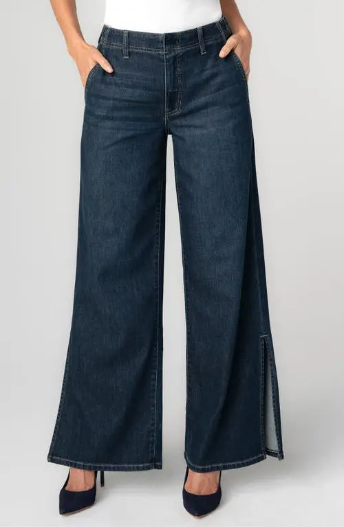 LIVERPOOL Weekend Side Slit Wide Leg Jeans - Duskfall