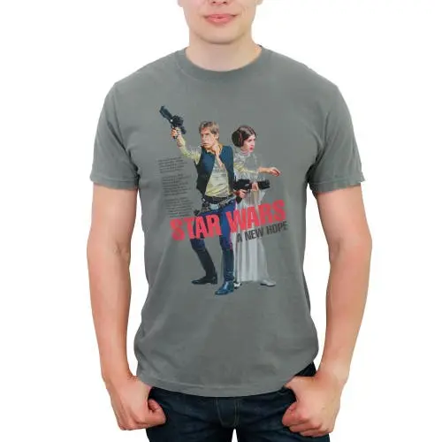 STAR WARS Han Solo And Leia Attack Pose Graphic T-shirt