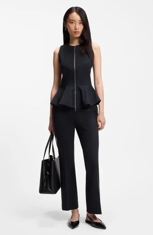 BOSS Julorna Zip Front Peplum Top - Sky Captain