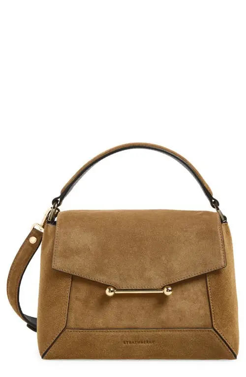 Strathberry Mosaic Suede Top Handle Bag - Toffee/espresso