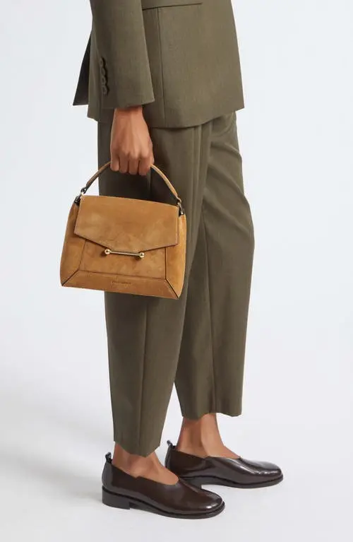 Strathberry Mosaic Suede Top Handle Bag - Toffee/espresso