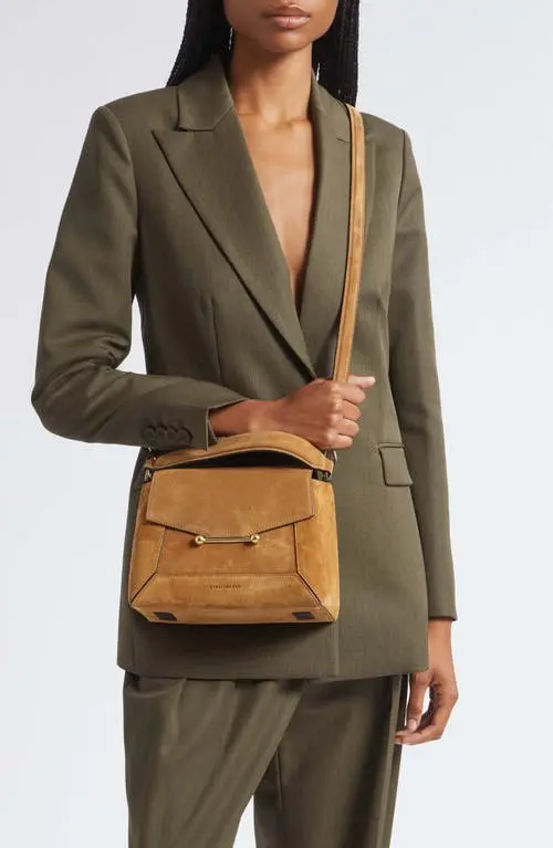 Strathberry Mosaic Suede Top Handle Bag - Toffee/espresso