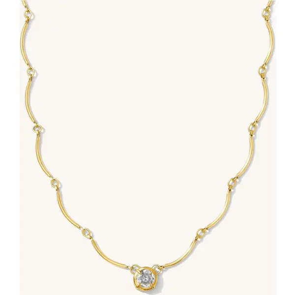 BEADS BY TARA Solitaire Wave Necklace - Gold