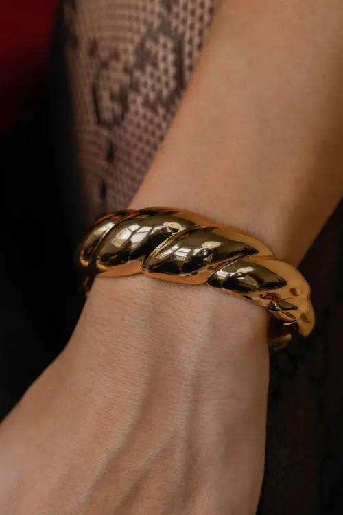 BEADS BY TARA Twisted -plated Brass Bangle