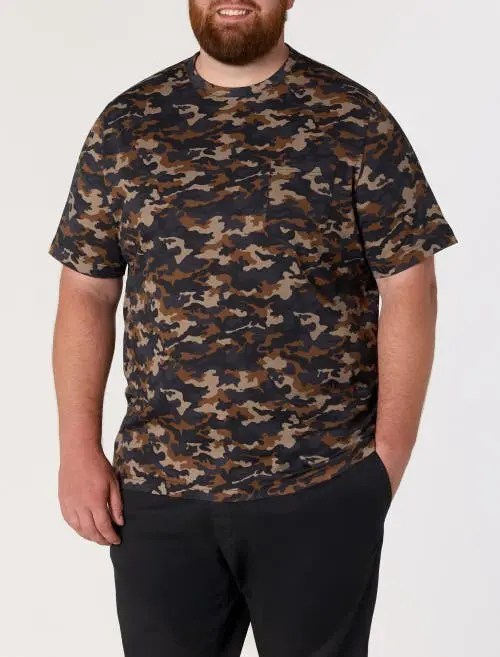 HARBOR BAY BY DXL Big & Tall Camo Print Pocket T-shirt