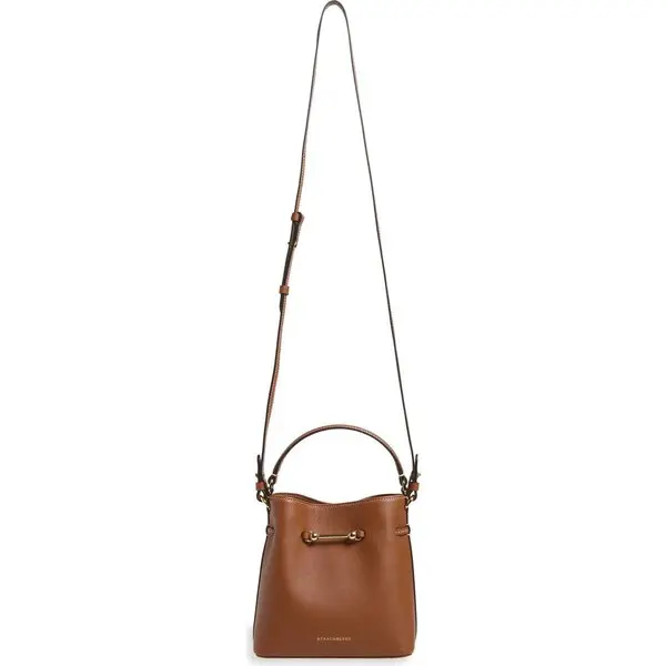 Strathberry Mini Corda Leather Bucket Bag - Chestnut