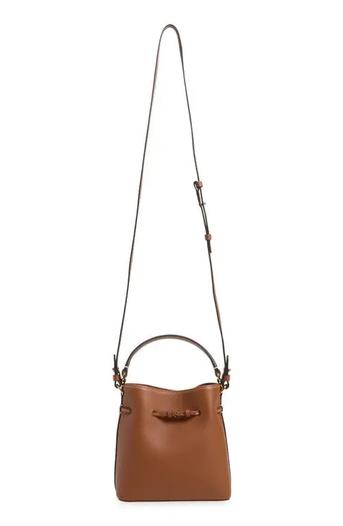 Strathberry Mini Corda Leather Bucket Bag - Chestnut