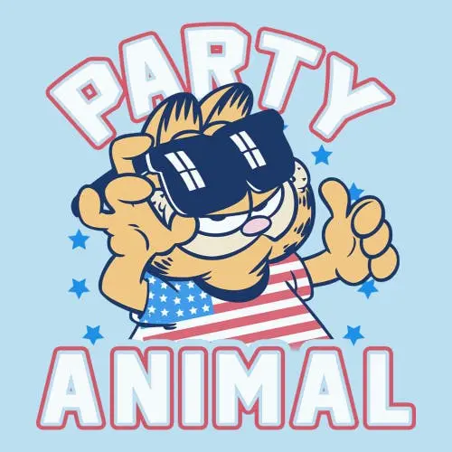 GARFIELD Cat Party Animal Graphic T-shirt