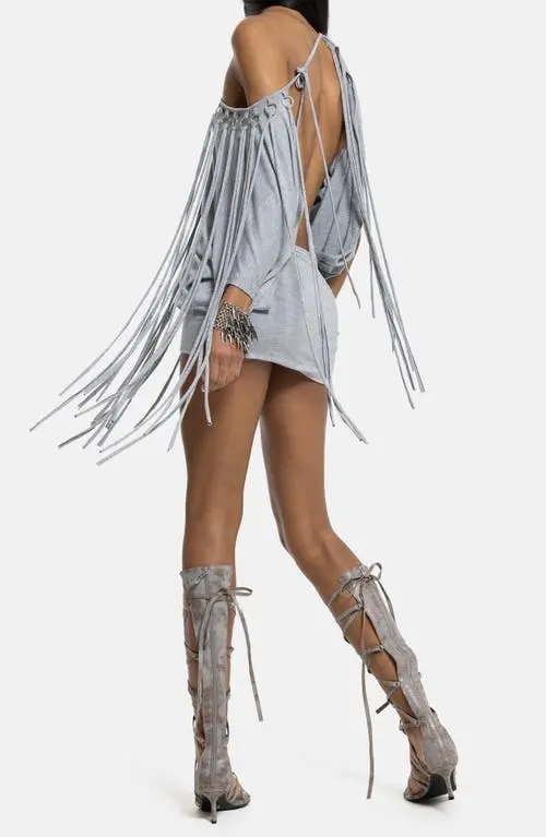 JADED LONDON Ophidian Fringe Jersey Minidress