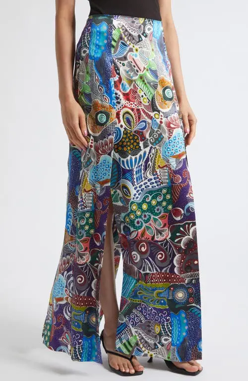 HEIRLOME Florence Print Silk Shantung Maxi Skirt - Multicolor