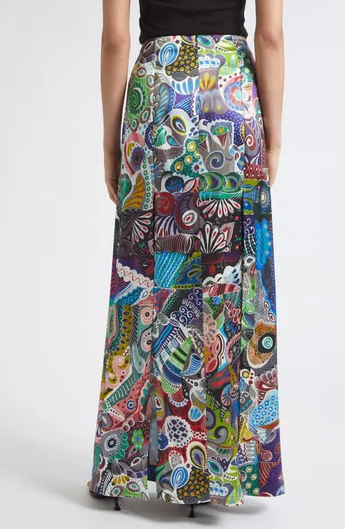 HEIRLOME Florence Print Silk Shantung Maxi Skirt