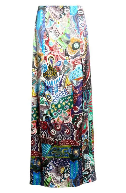HEIRLOME Florence Print Silk Shantung Maxi Skirt
