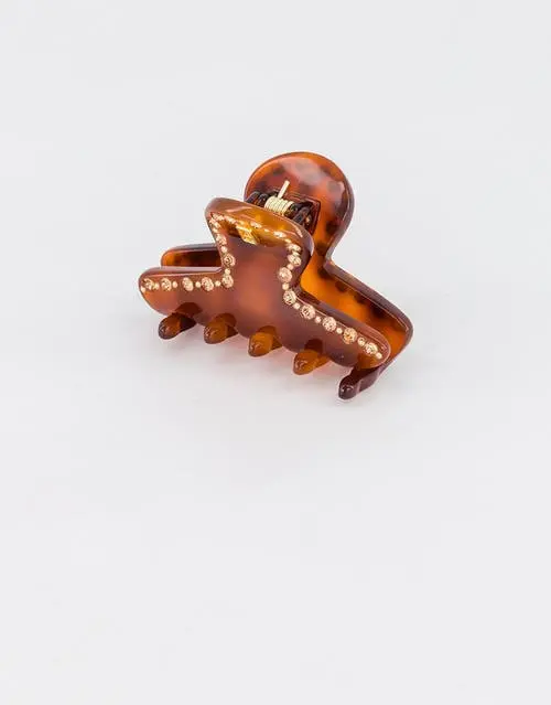 Alexandre De Paris Raspail Acetate Strass Small Hair Claw Clip - Black