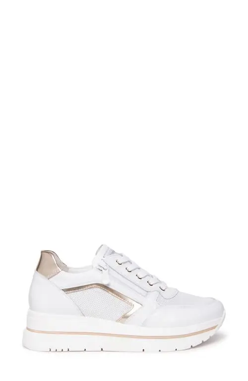 NEROGIARDINI Hidden Wedge Lace-up Sneakers With Perforated Panels