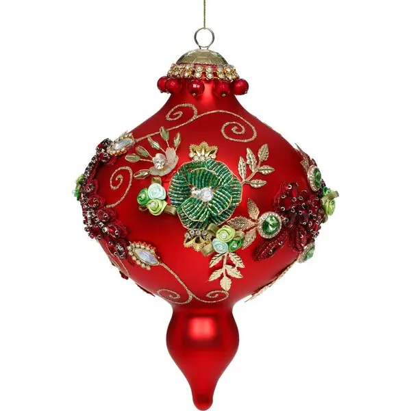 MARK ROBERTS Kings Jewel Extra Fancy Finial Ornament - Red