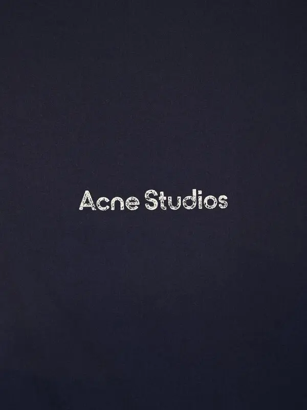 Acne Studios Logo Printed Zip-up Jacket - Navy Blue