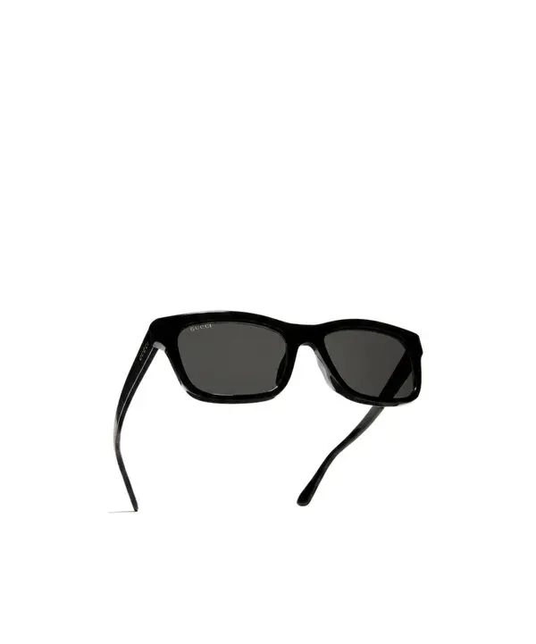 Gucci Low Nose Bridge Fit Rectangular Sunglasses - Black