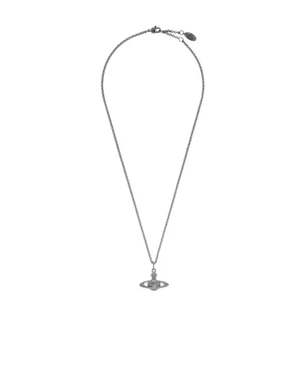 VIVIENNE WESTWOOD Mini Embossed Pendant Necklace - Gray