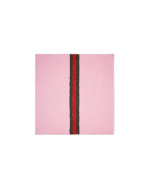 Gucci Gg Monogrammed Web-stripe Scarf - Pink