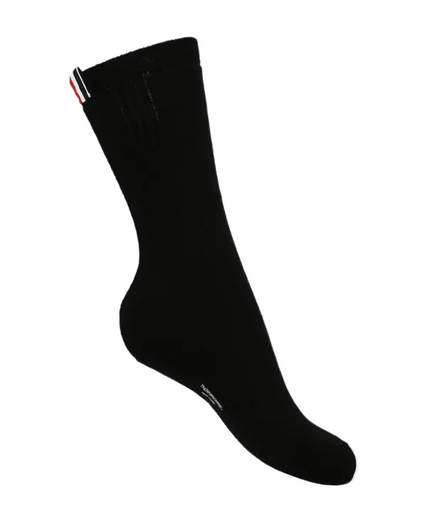 Thom Browne 4 Bar Logo Detailed Socks - Black