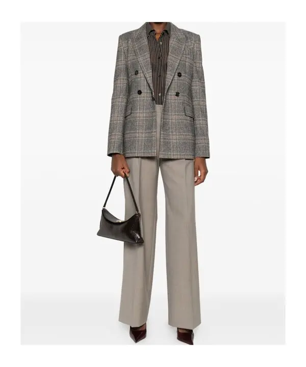 Pinko Checked Double-breasted Fitted Jacket