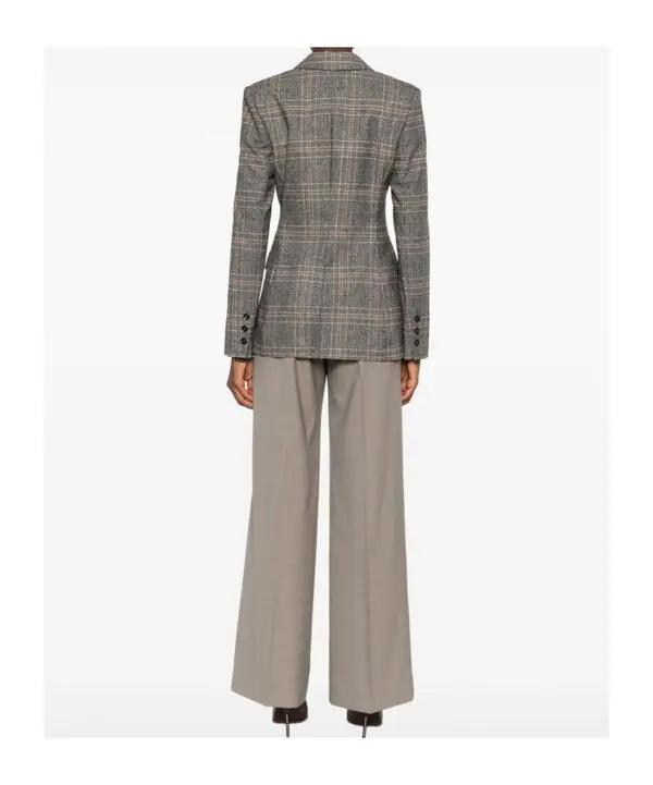 Pinko Checked Double-breasted Fitted Jacket