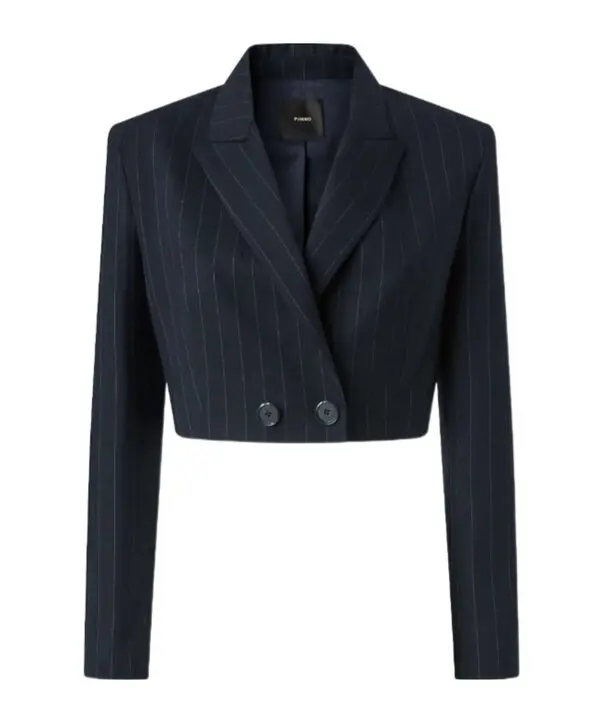 Pinko Double-breasted Cropped Blazer