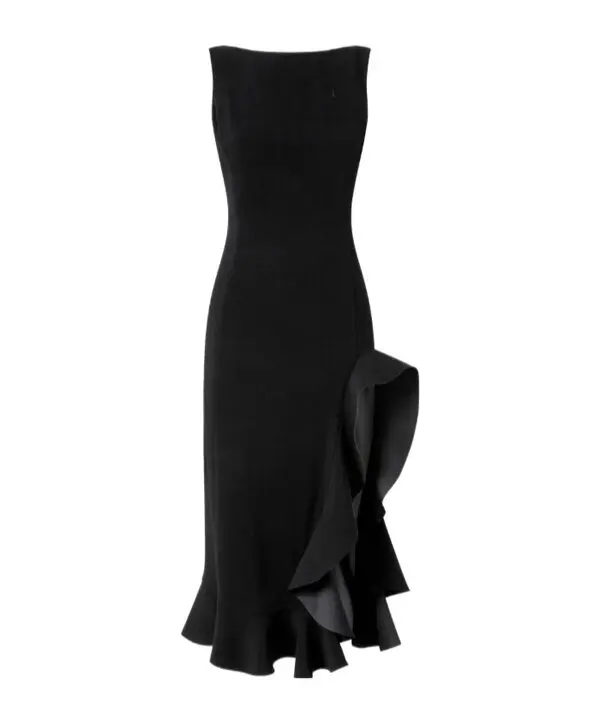 Pinko Off-shoulder Midi Dress - Black