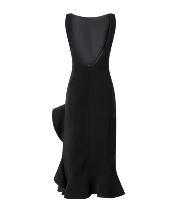 Pinko Off-the-shoulder Midi Dress With Ruffled Accents