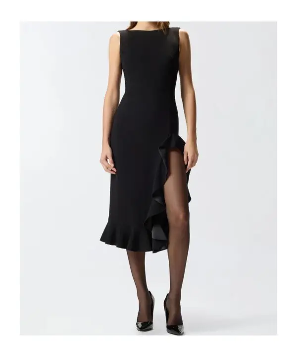 Pinko Off-the-shoulder Midi Dress With Ruffled Accents
