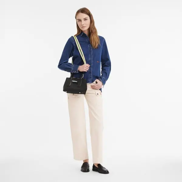 Longchamp Roseau Small Top Handle Bag With Removable Shoulder Strap - Black