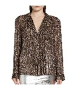 Saint Laurent Leopard Print Pajama Blouse