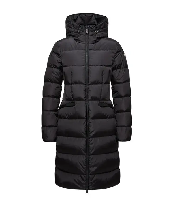 Moncler Avocette Hooded Long Down Jacket - Black