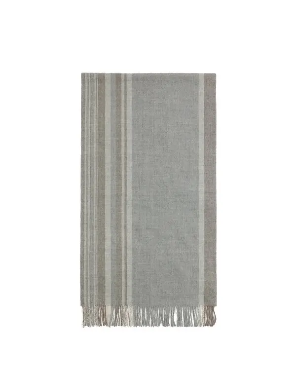Max Mara Checkered Fringed Scarf