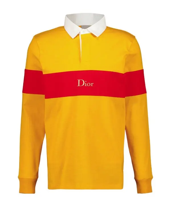 Dior Collared Long-sleeved Rugby Shirt - Yellow
